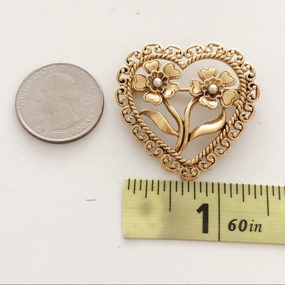 Avon | Jewelry | Avon Vintage 998 Victorian Style Floral Antiqued Heart ...